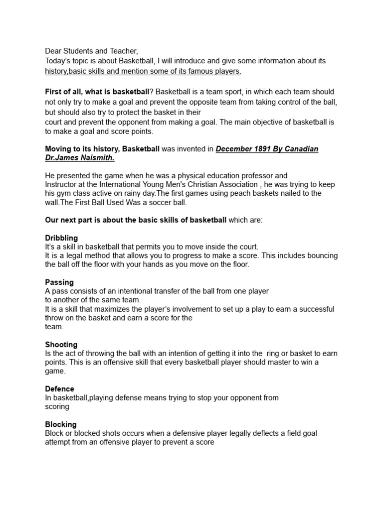 Basketball | PDF | Team Sports | Sports