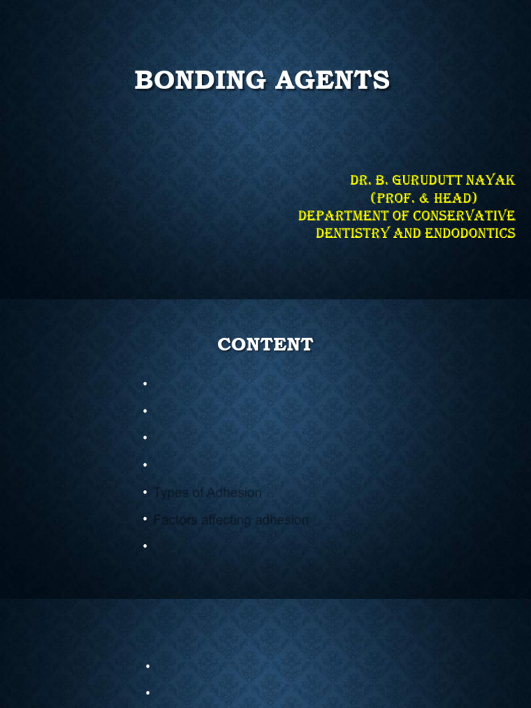 Bonding Agents | PDF | Adhesion | Physical Sciences