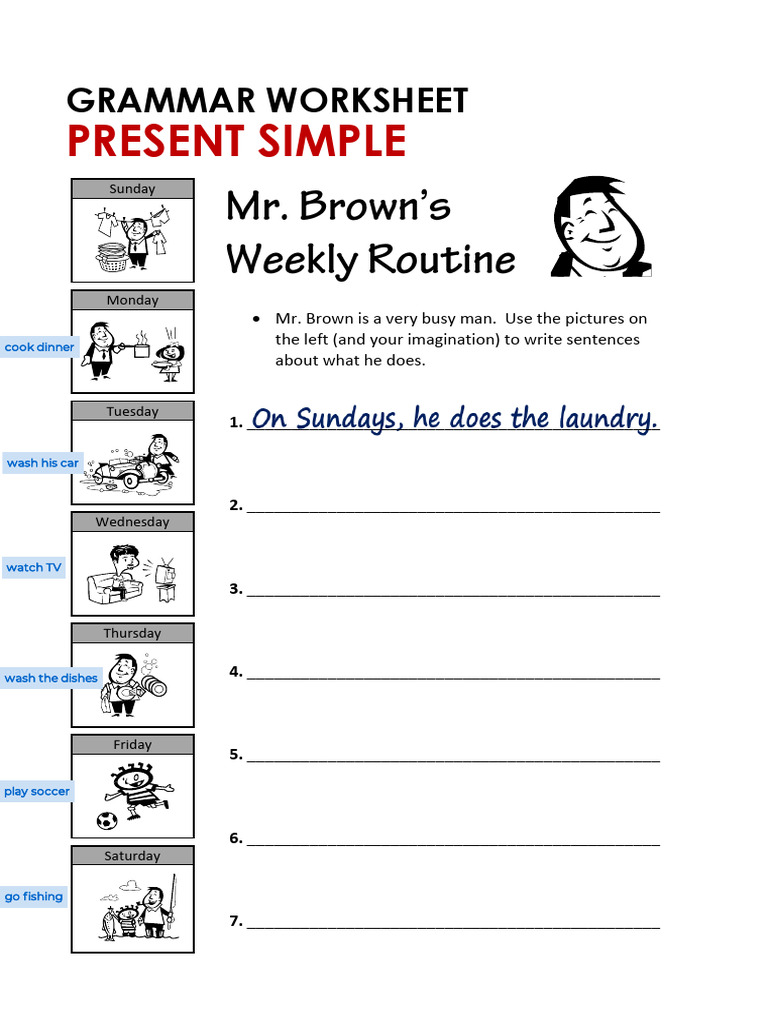 Write His Routine - Allthingsgrammar - SimplePresent | PDF