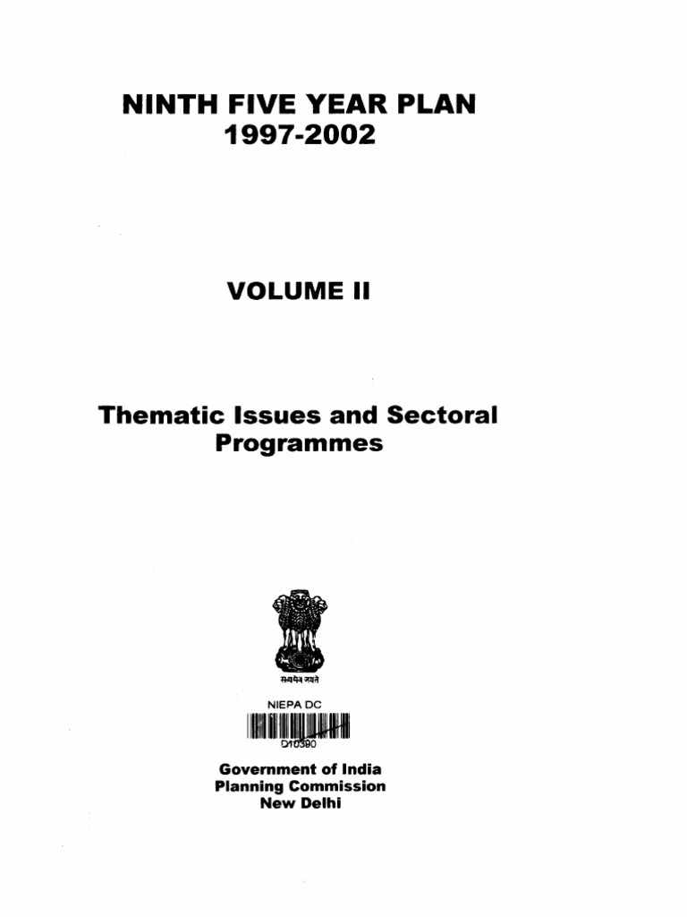 Ninth Five Year Plan 1997-2002 - volume-II Thematic Issues and Sectoral ...