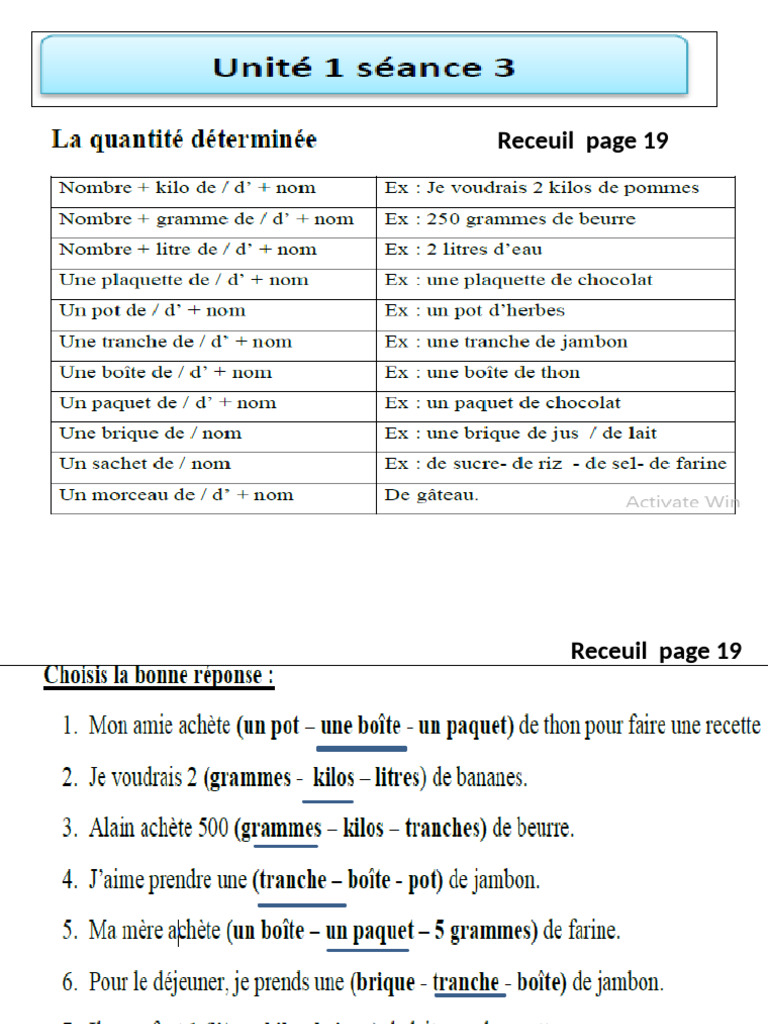 PresentationUnite 1 Seance 3 | PDF