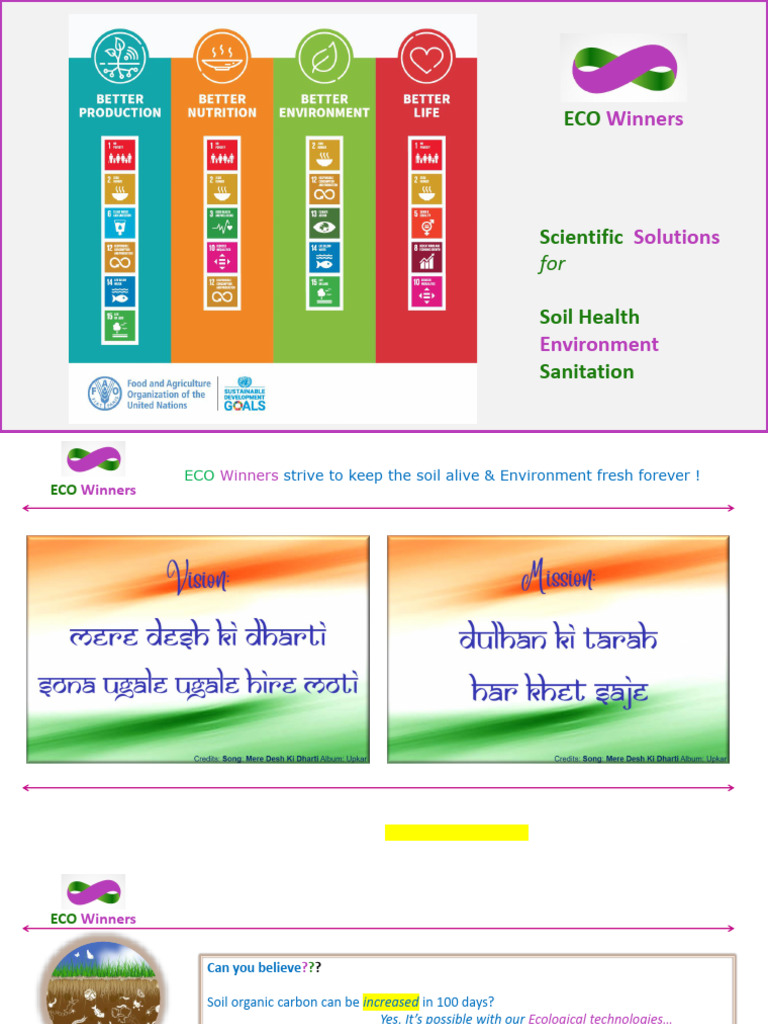 Eco Winners Introduction Dr. Rakesh Ji | PDF | Soil | Sanitation