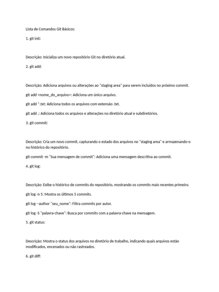 Primeiros Comandos Básicos | PDF