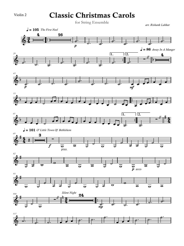 Classic Christmas Carols Violin - 2 | PDF | Christmas Traditions ...