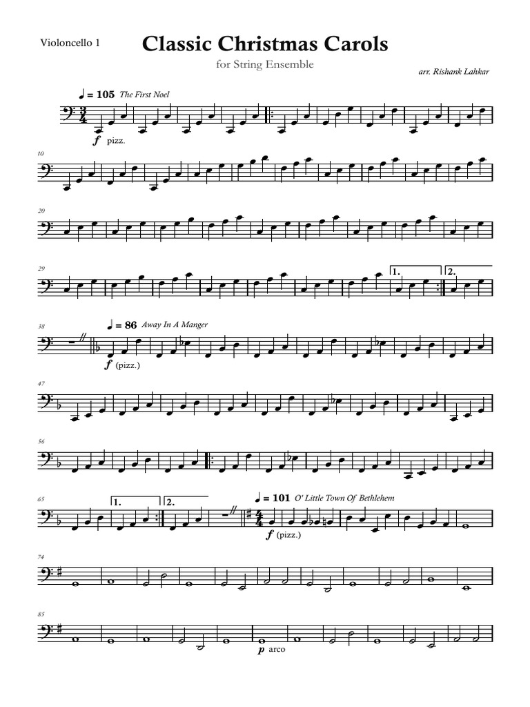 Classic Christmas Carols for Strings | PDF | Christmas Carols ...