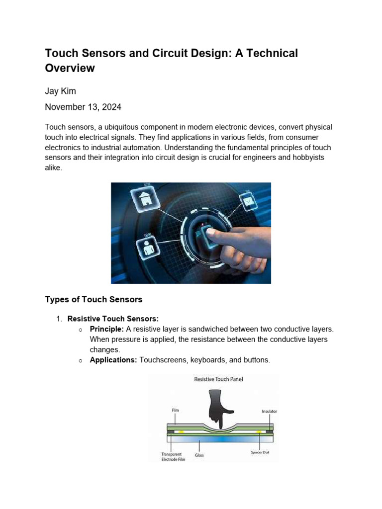 Touch Sensors and Circuit Design | PDF | Touchscreen | Sensor