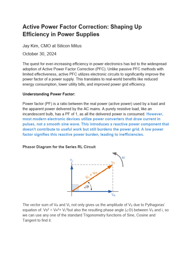 Active Power Factor Correction | PDF | Ac Power | Electronic Engineering