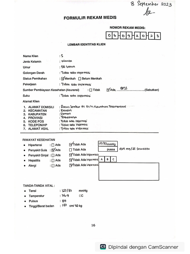 Lembar Diagnosis Perencanaan Higiene Gigi | PDF