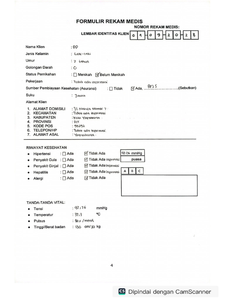 Lembar Diagnosis higiene gigi | PDF