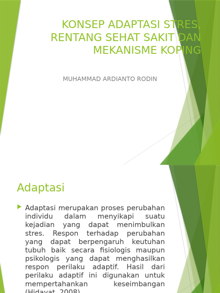 Konsep Adaptasi Stres, Rentang Sehat Sakit Dan Mekanisme Koping | PDF