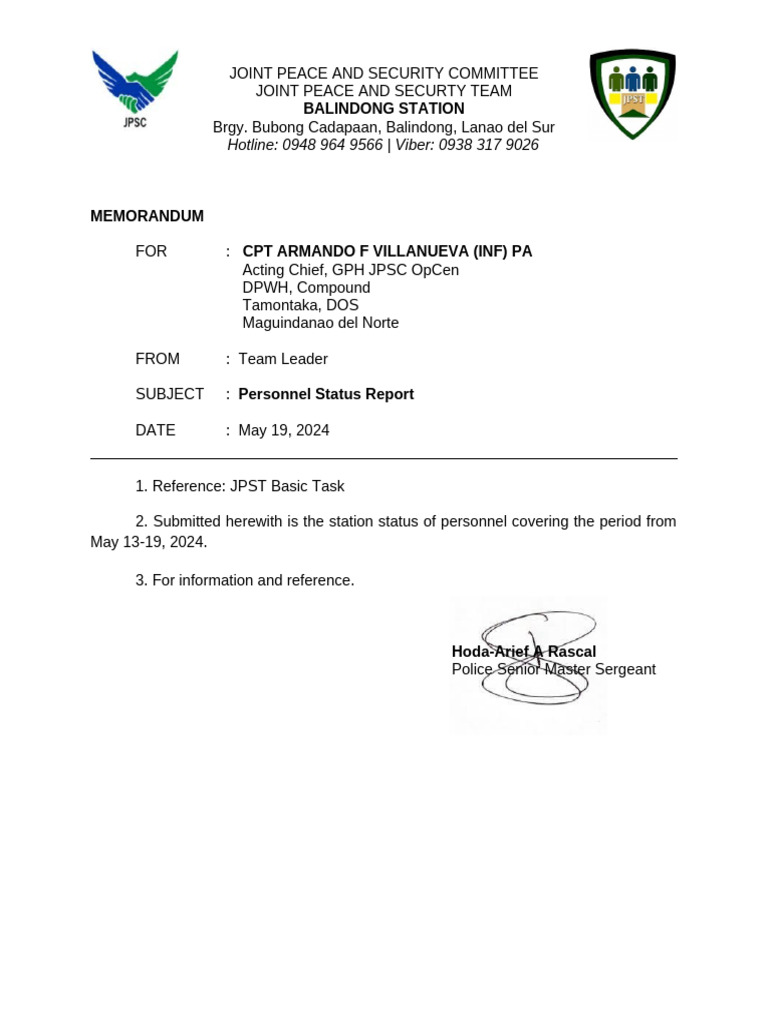 PSR May 13-19, 2024 TEAM B | PDF | Military Rank | Ranks