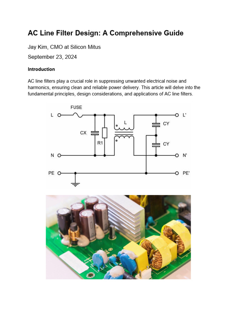 AC Line Filter Design | PDF | Electronic Filter | Inductor