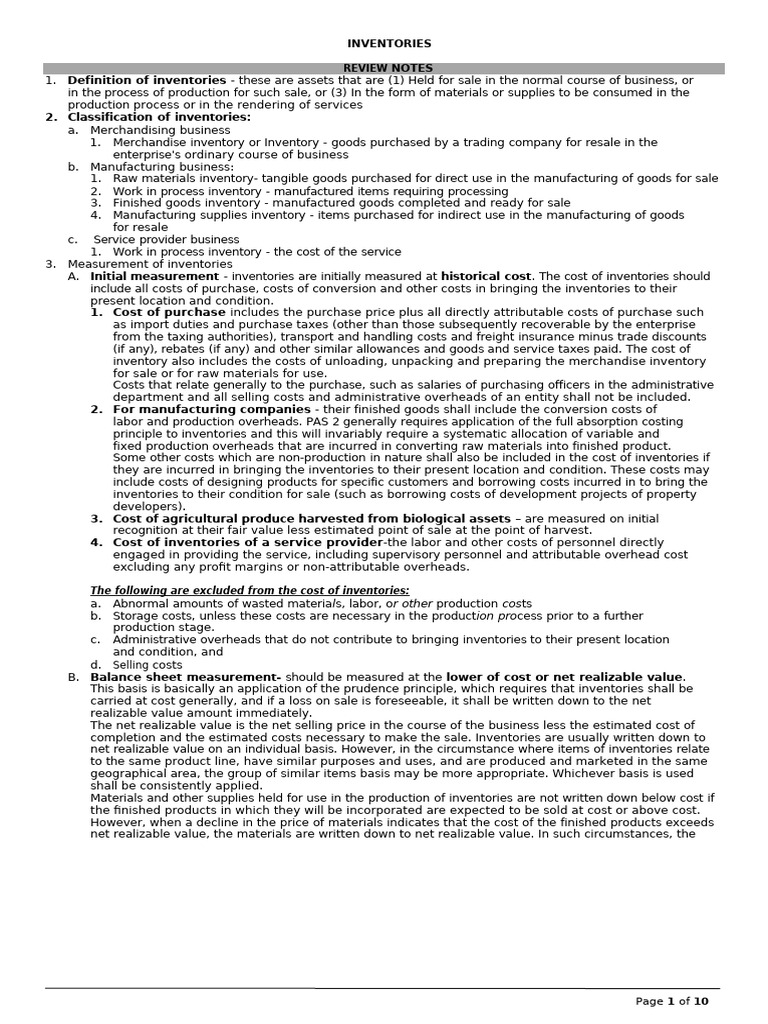 Inventories | PDF | Inventory | Cost Of Goods Sold