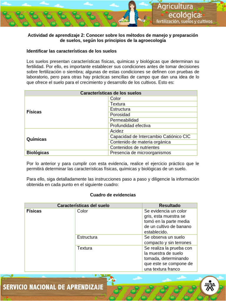 Evidencia Ejercicio Practico Identificar Las Caracteristicas de Los Suelos | PDF | Suelo ...
