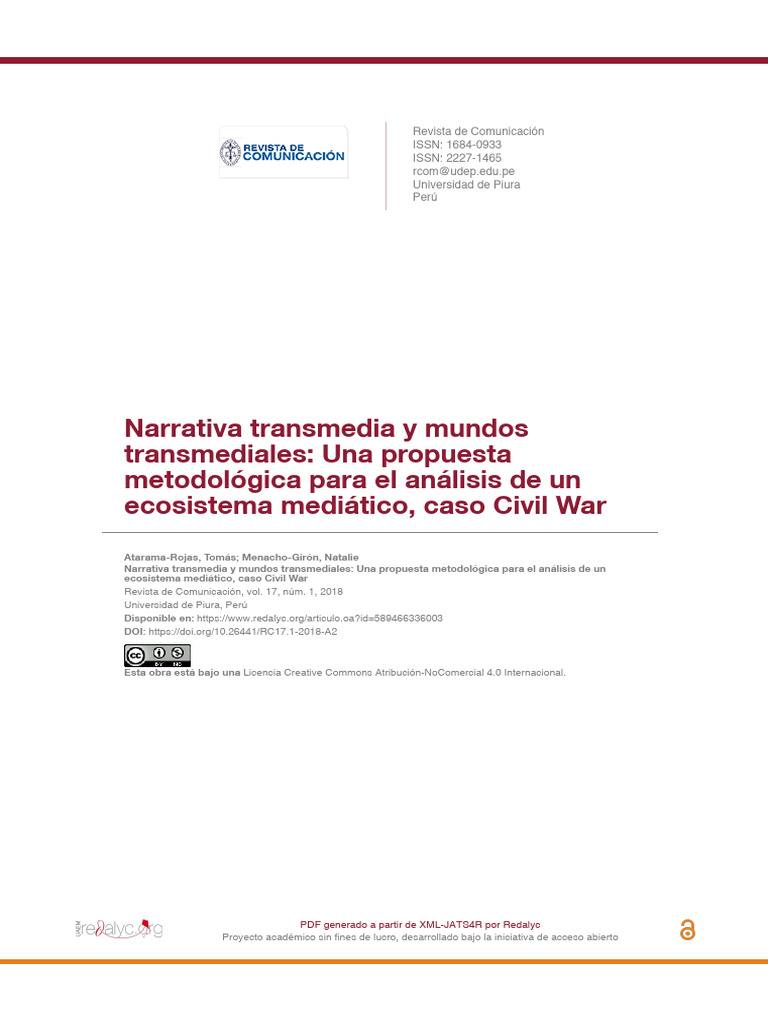 Propuesta metodológica para narrativa transmedia | PDF | Ciencias ...