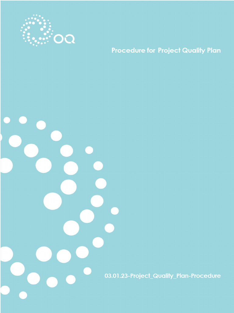 03 01 23-Project Quality Plan-Procedure | PDF | Quality Assurance | Verification And Validation