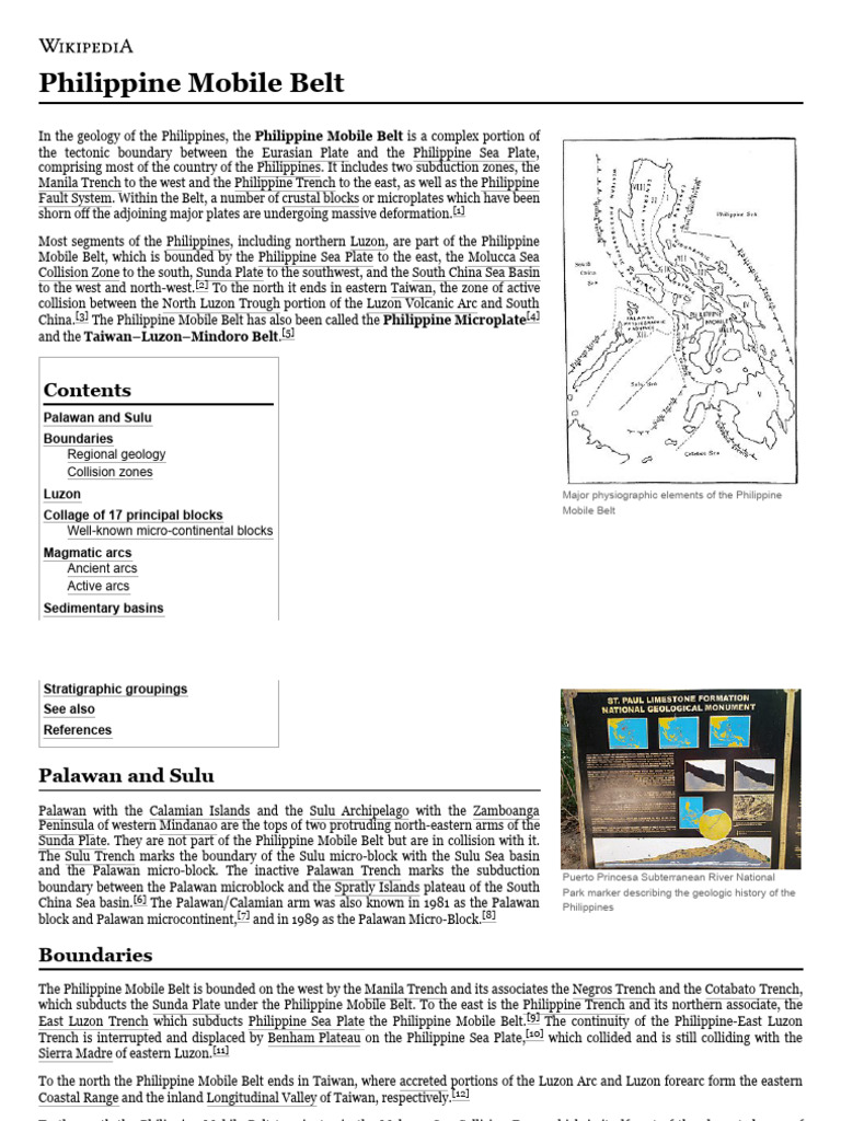Philippine Mobile Belt - Wikipedia | PDF | Plate Tectonics | Tectonics