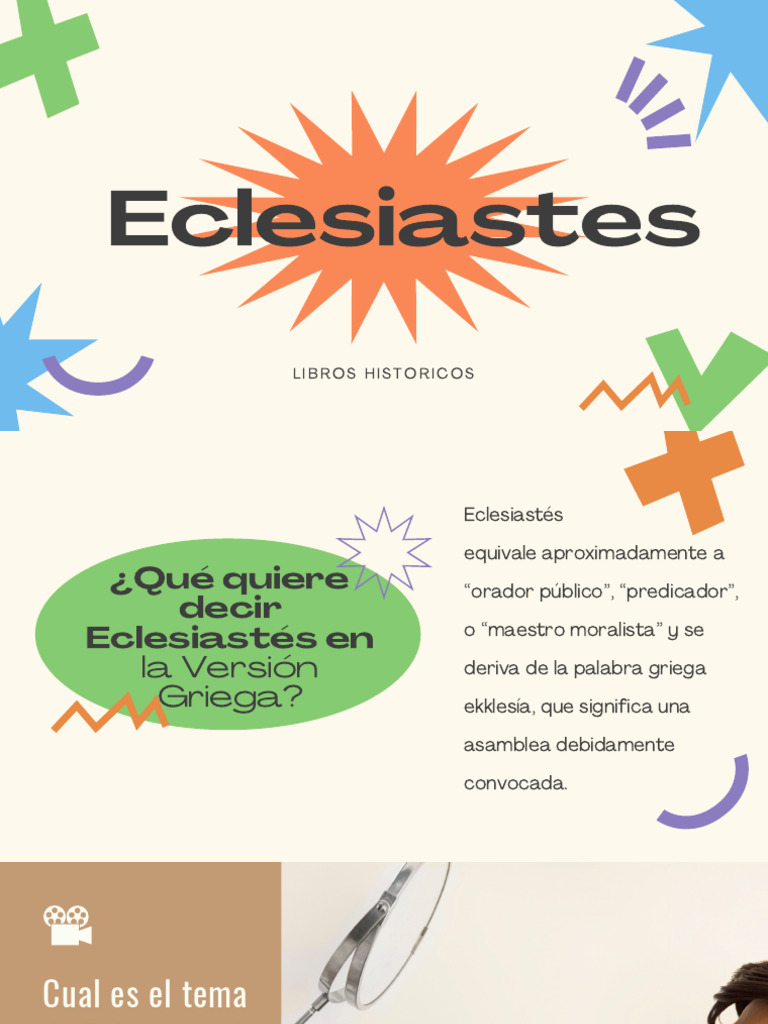 Reflexiones sobre Eclesiastés: Vanidad | PDF | Eclesiastés | Contenido ...