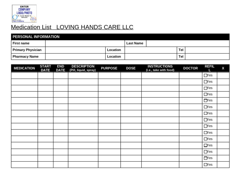 Medication List-Letter-LOVING HANDS CARE | PDF | Medicinal Chemistry ...