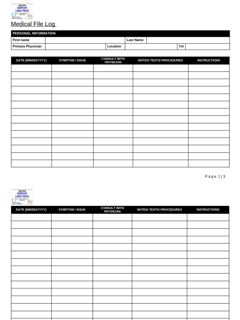 Medical File Log-LOVING HANDS CARE | PDF | Science & Mathematics