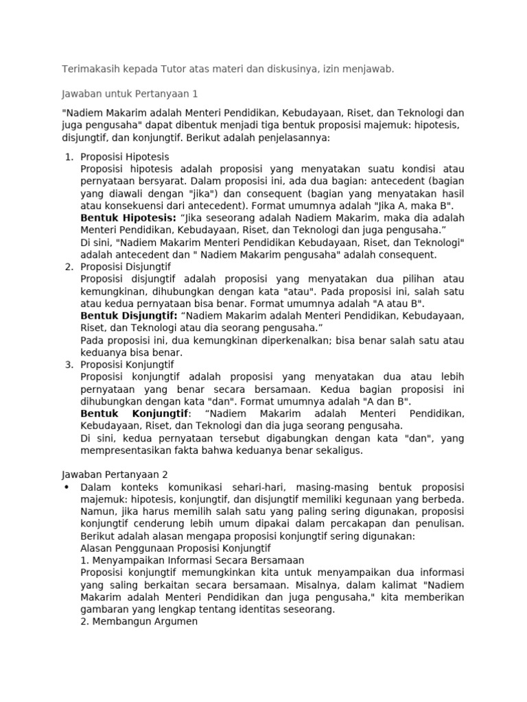 Diskusi 5 Logika | PDF