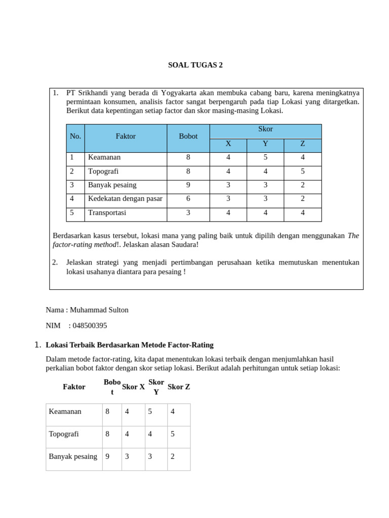Tugas 2 - Manajemen Operasi Jasa | PDF
