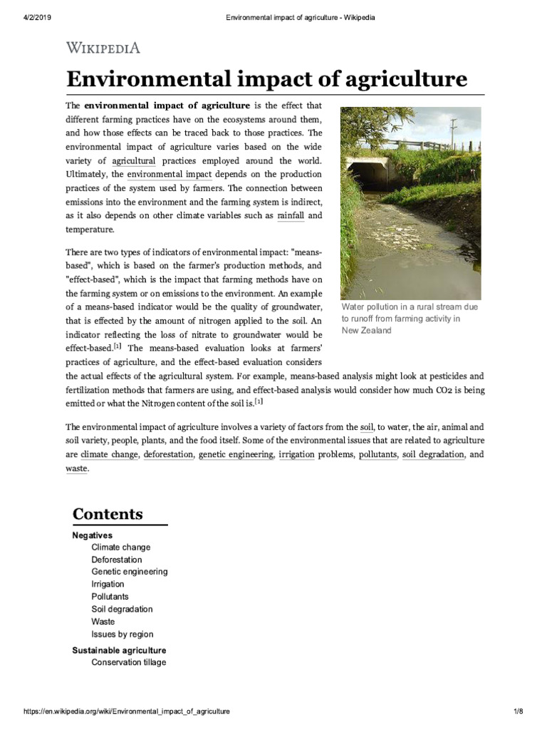 Environmental Impact of Agriculture - Wikipedia | PDF | Technology ...
