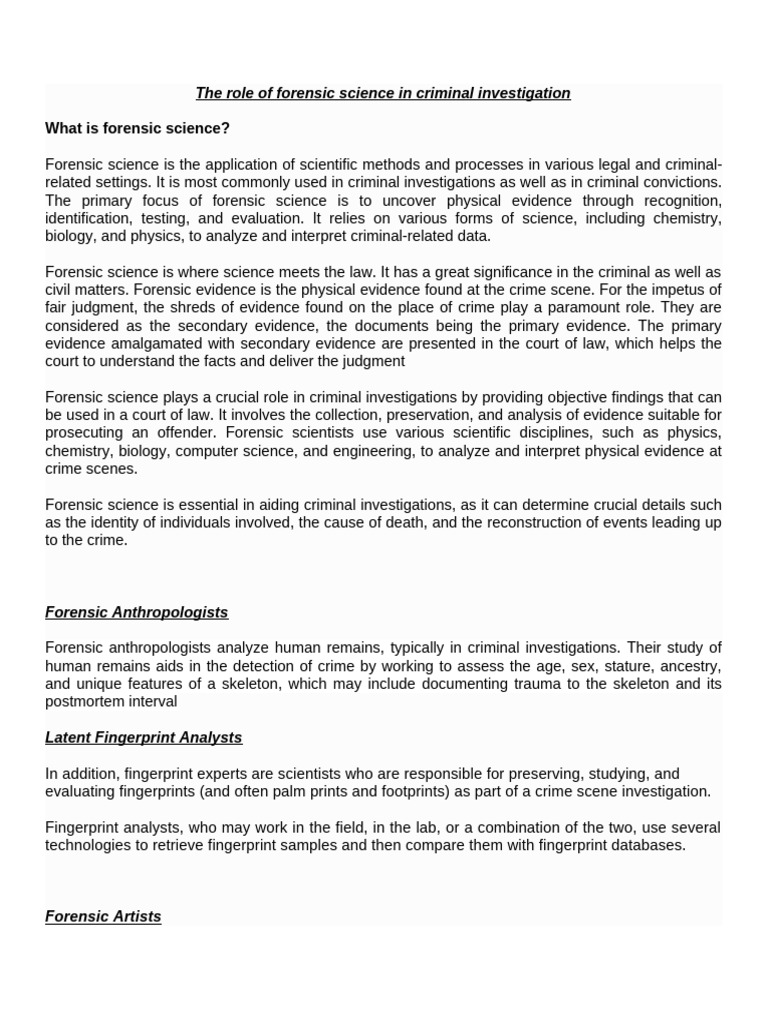 Introduction To Crime Scene Investigation | PDF | Forensic Science ...