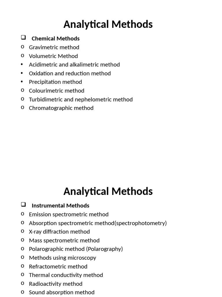 10 Analytical Methods | PDF | Science & Mathematics