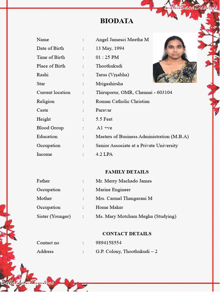 Biodata | PDF | Wellness