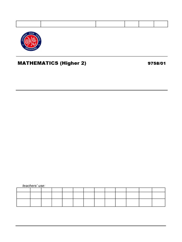 2024 JC2 H2 Math Prelim - DHS | PDF | Complex Number | Mathematics