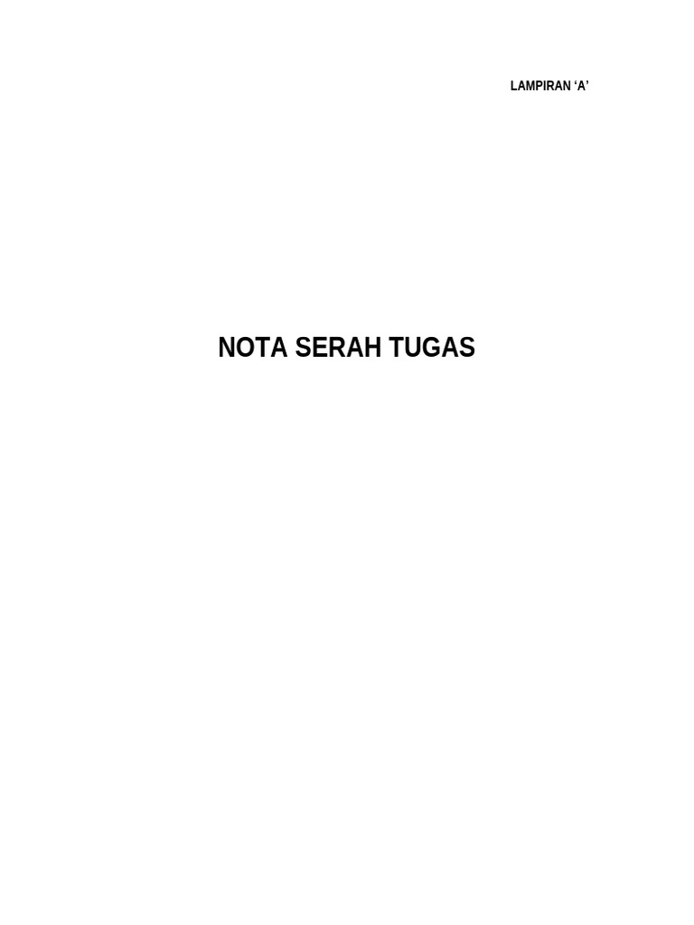 Nota Serah Tugas | PDF