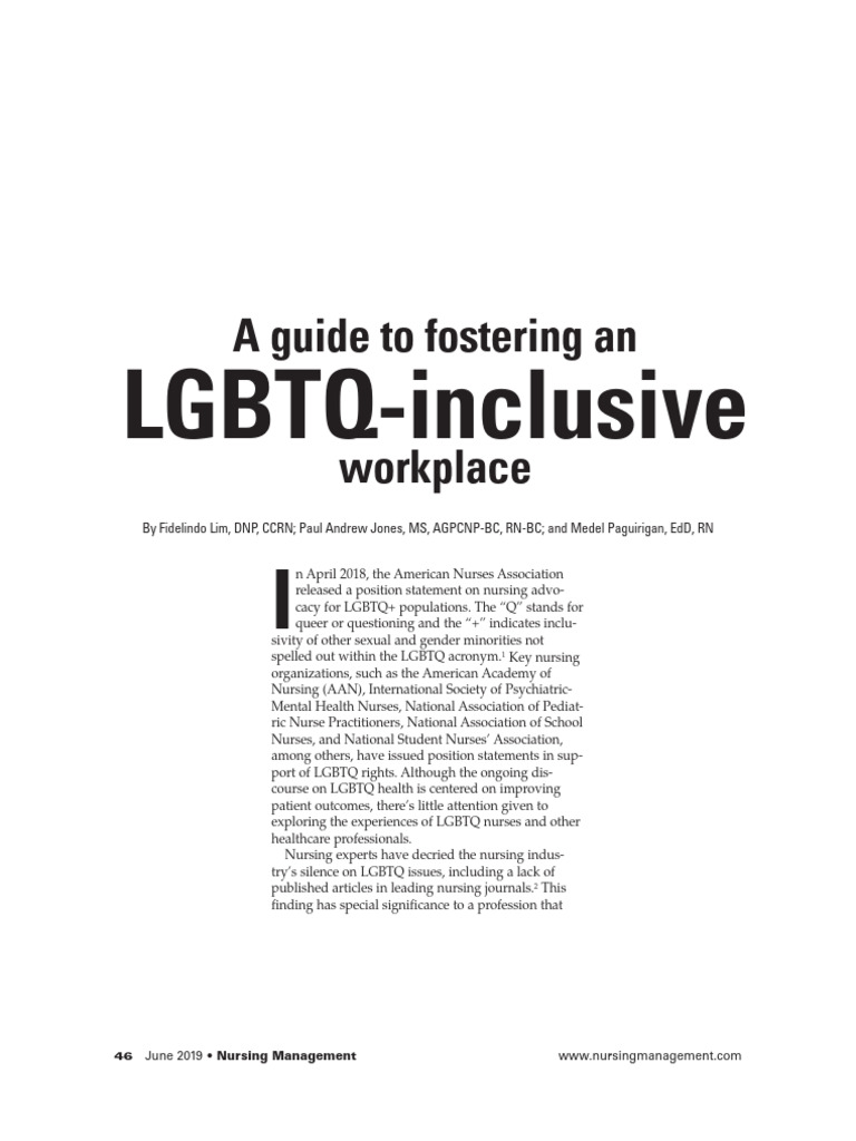 2019 A Guide To Fostering An LGBTQ Inclusive Workplace | PDF | Lgbt ...