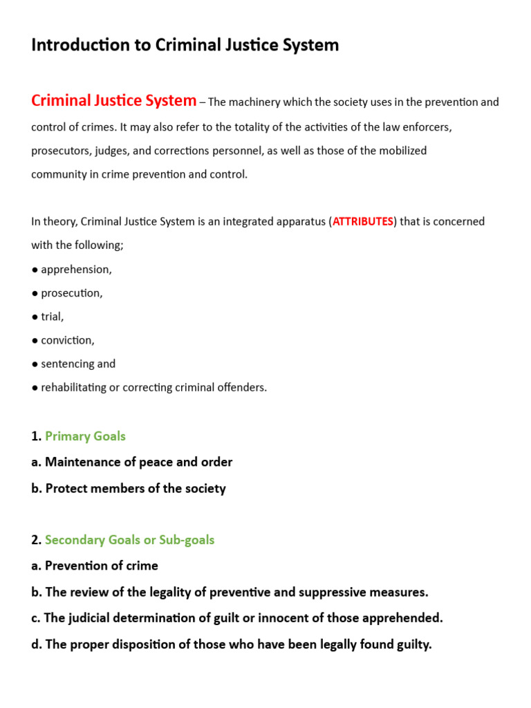 Introduction To Criminal Justice System | PDF | Search And Seizure ...