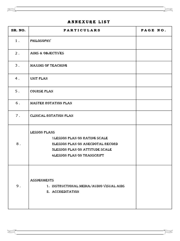 4 Annexure List | PDF