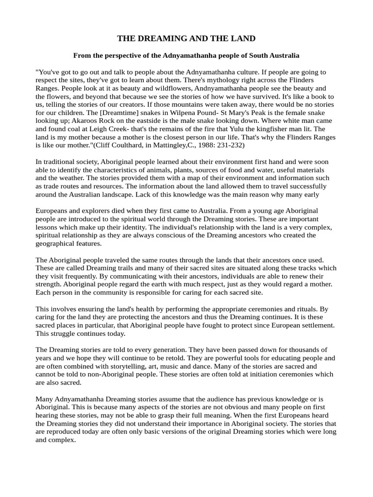 Adnyamathanha Dreaming Stories | PDF | Storytelling