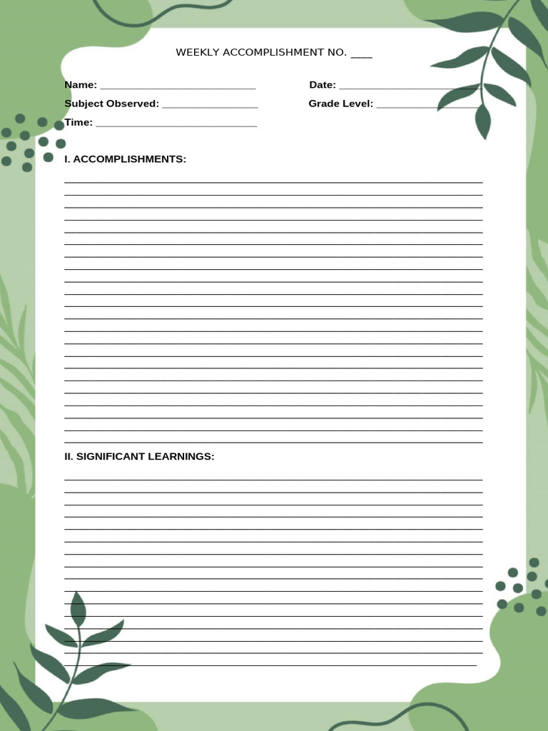 Weekly Accomplishment Bsed Sci and Btled 4 | PDF