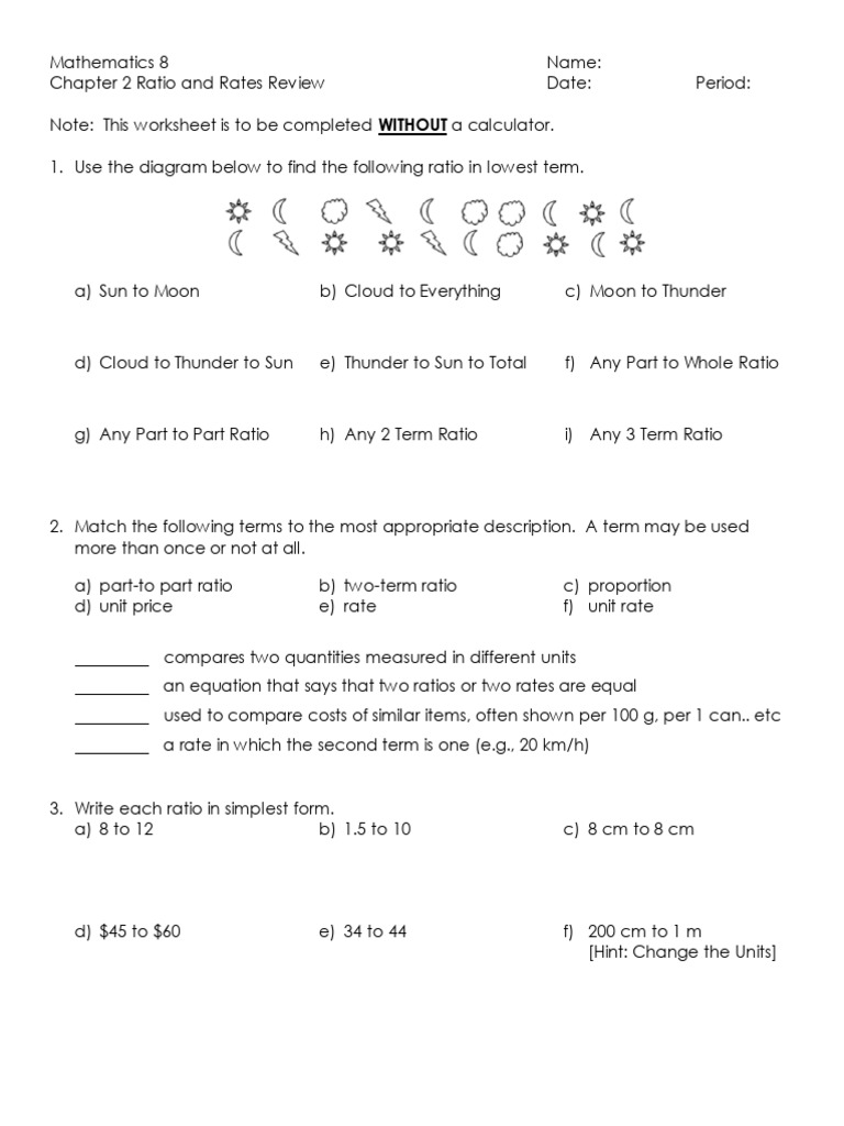 Chapter 4 - Rates and Ratios | PDF | Ratio | Length