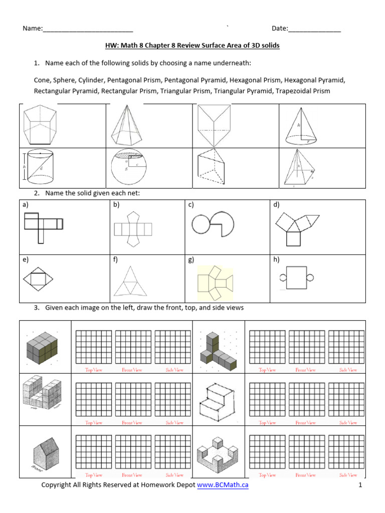Chapter 8 - Surface Area of Solids | PDF