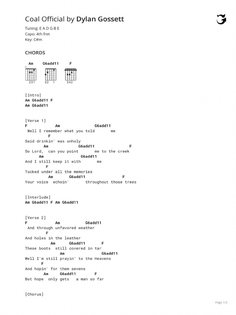 Dylan Gossett - Coal | PDF