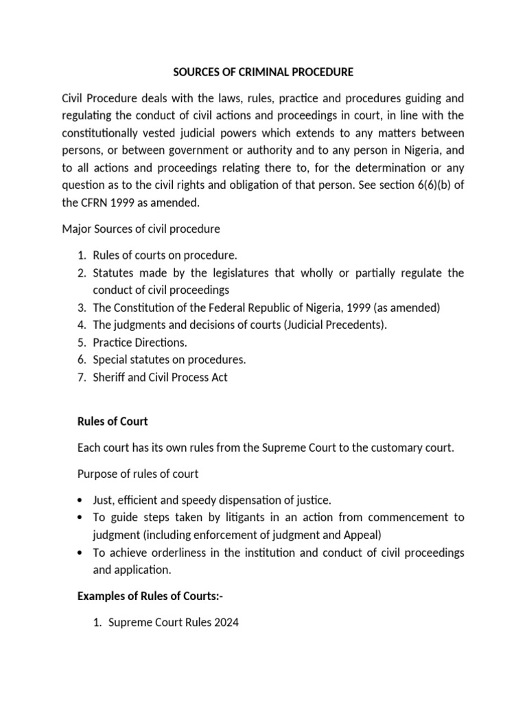 Sources of Criminal Procedure | PDF | Precedent | Judgment (Law)