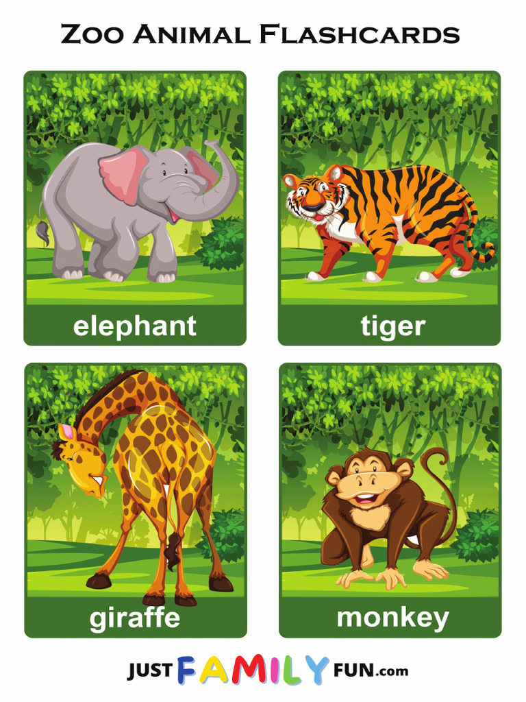 Zoo Animal Flashcards For Kids | PDF