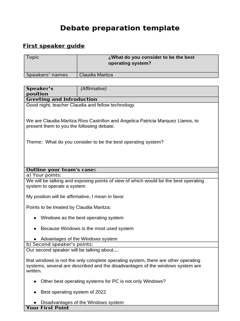 Formato-Preparacion-Debate Ultima Evidencia D | PDF | Microsoft Windows ...