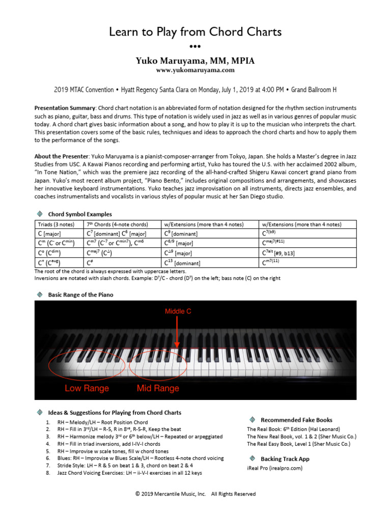 Chord Chart Presentation Yuko Maruyama | PDF | Chord (Music) | Jazz