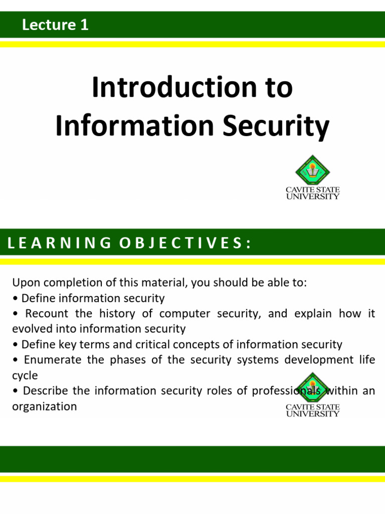 Lecture-1A Information Security | PDF | Information Security | Computer ...