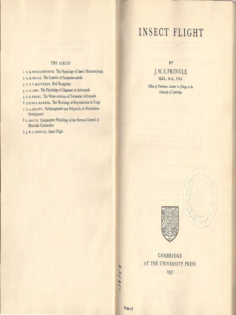 Pringle 1963 Insect Flight Pt. Click Mechanism | PDF | Hexapoda | Insects