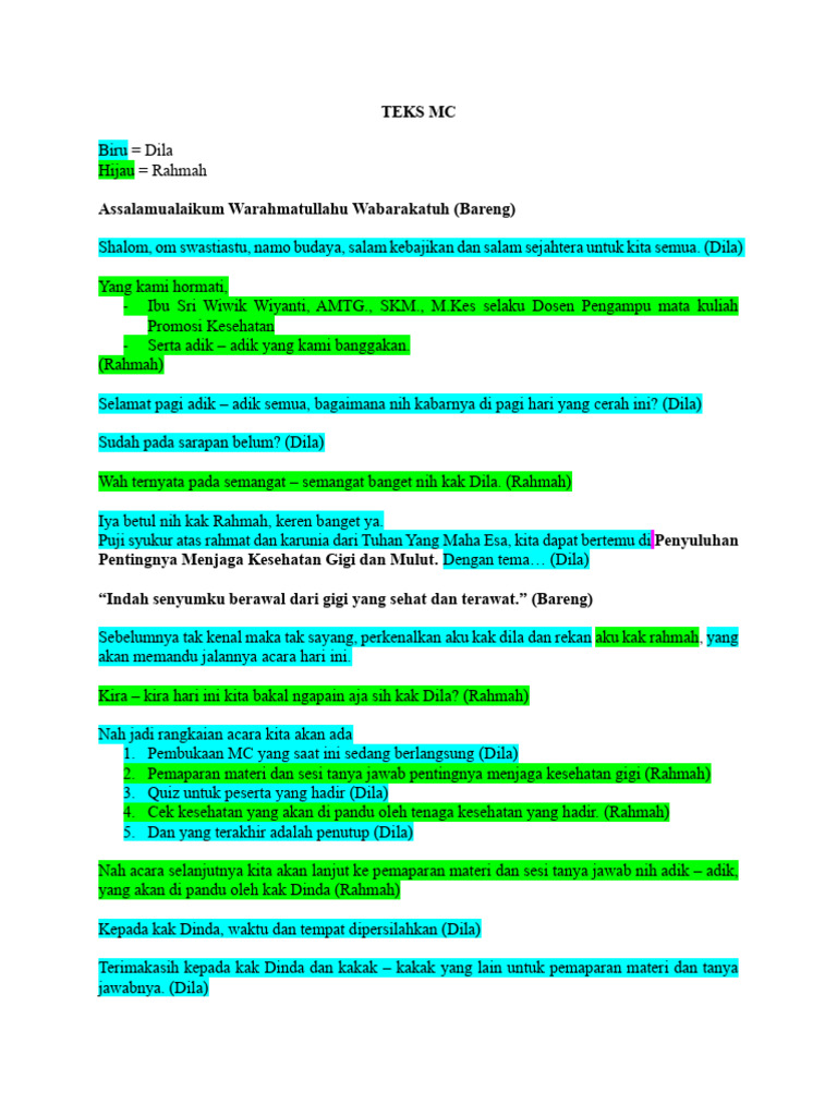 TEKS MC Dan MODERATOR | PDF