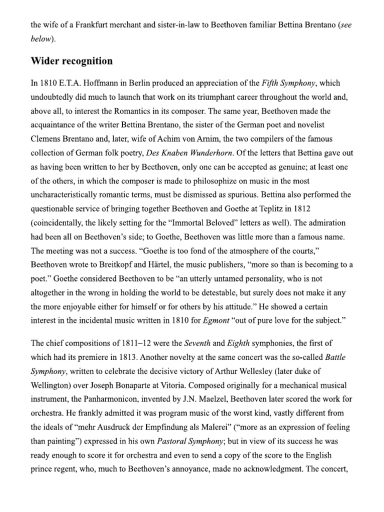 Ludwig Van Beethoven - Biography | PDF