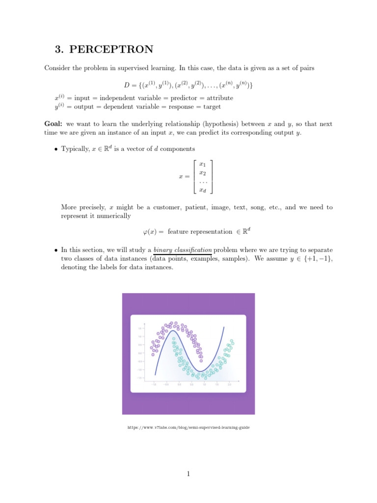 Understanding the Perceptron Algorithm | PDF | Dependent And Independent Variables | Statistical ...