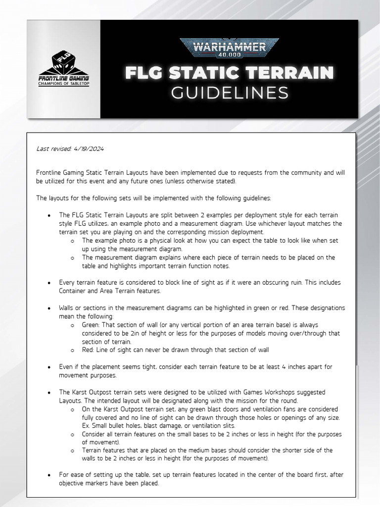 FLG Terrain Layouts for Warhammer 40k | PDF | Technology & Engineering